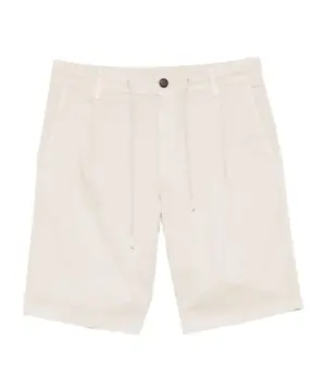 Eleventy Drawstring Pleated-front Shorts - Beige