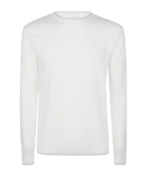 Eleventy Crew Neck Long Sleeve Sweater - Ivory/light Grey