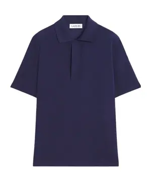 LANVIN Short-sleeve Cotton Polo Shirt - Blue