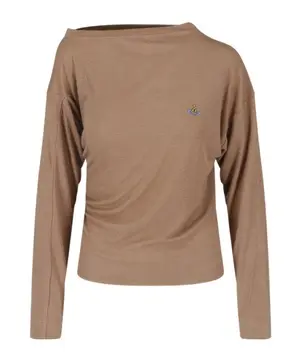 VIVIENNE WESTWOOD Orb Logo Draped Long-sleeve Top