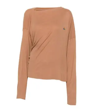 VIVIENNE WESTWOOD Orb Logo Draped Long-sleeve Top - Pink