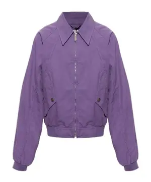 Versace Zipper Casual Jacket - Purple