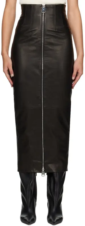 Khaite Ruddy Zipped Midi Skirt