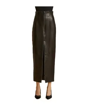 Khaite Ruddy Zipped Midi Skirt