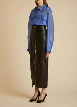 Khaite Ruddy Zipped Midi Skirt
