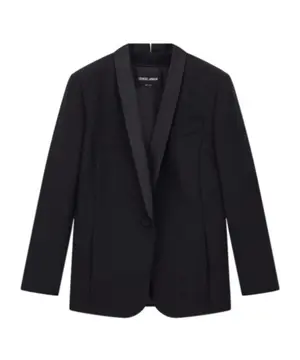 Giorgio Armani Satin-lapel Single-breasted Jacket - Black