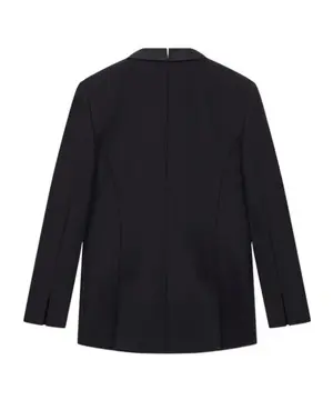 Giorgio Armani Single-breasted Satin Lapel Blazer - Black