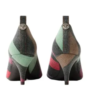 Versace Striped Kitten Heel Pumps - Multicolor