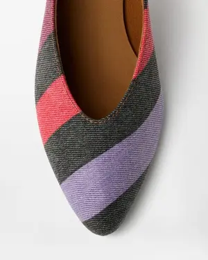Versace Striped Kitten Heel Pumps - Multicolor