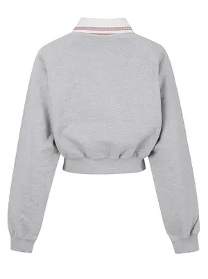 Versace Logo Embroidered Sweatshirt - Grey