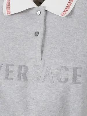 Versace Logo Embroidered Sweatshirt - Grey