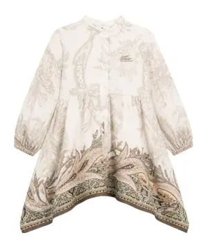 Etro Paisley-print Pegasus-embroidered Dress - Beige