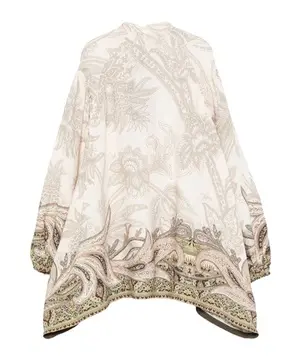 Etro Paisley Print Pegasus Embroidered High Neck Dress
