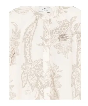 Etro Paisley Print Pegasus Embroidered High Neck Dress
