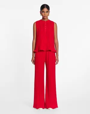 LANVIN Crewneck Pleated Top