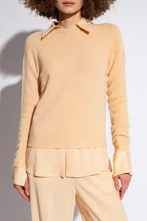 Fabiana Filippi Crewneck Knitted Jumper With Ribbed Trim