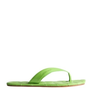 J.W.ANDERSON Leather Leaf Slides - Lime