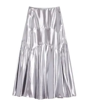 LANVIN Metallic Long Skirt - Gray