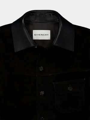 Givenchy Collared Long-sleeved Leather Jacket