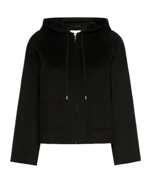 Max Mara Long-sleeved Casual Jacket With Hood - Black
