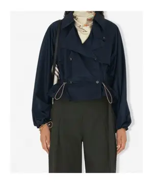 Burberry Satin Hooded Trench Jacket