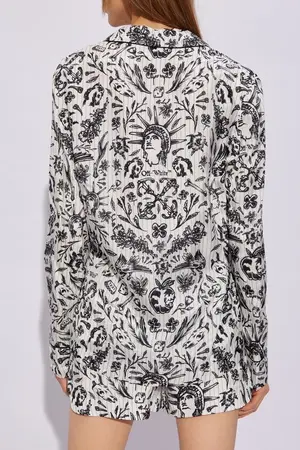 Off-White All-over Motif Striped Shirt