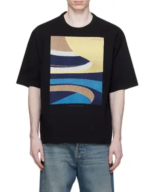 LANVIN Daunou Embroidered Loose-fit T-shirt