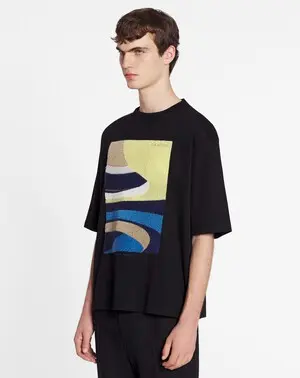 LANVIN Daunou Embroidered Loose-fit T-shirt