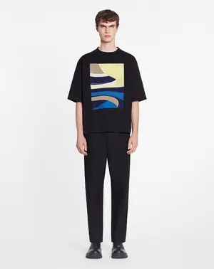 LANVIN Daunou Embroidered Loose-fit T-shirt