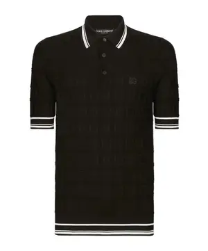 Dolce & Gabbana Logo-embroidered Polo Shirt - Black