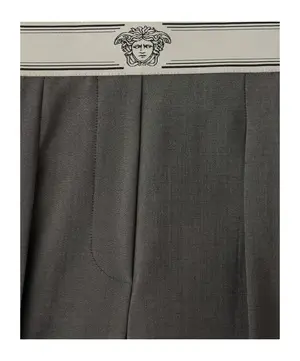 Versace Medusa Waistband Pleated Trousers