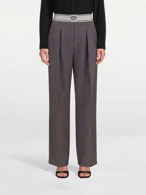 Versace Medusa Waistband Pleated Trousers