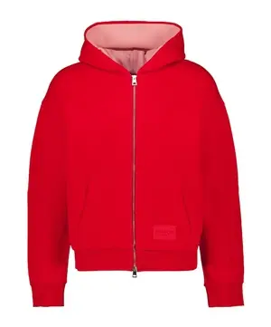Givenchy And Pink Couture Seam Zip Hooded Sweatshirt - Red