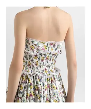 Dolce & Gabbana Floral Ruffled Maxi Dress - Gray