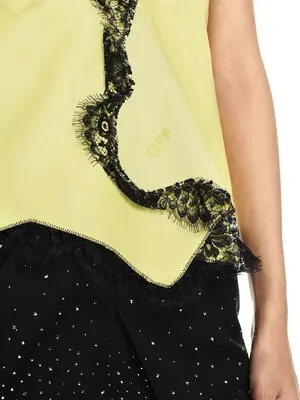 Off-White Leather Lace-detail Top