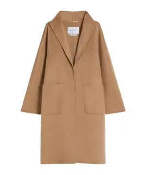 Max Mara Long-sleeved Coat With A Stand-up Collar - Camel
