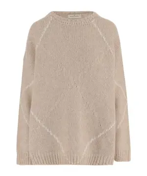 Bruno Manetti Diamond Knit Crew Neck Sweater - No