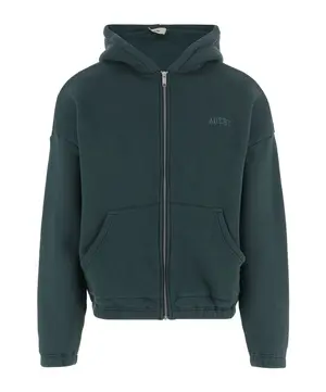 AUTRY Logo-embroidered Zip-up Hoodie - Green