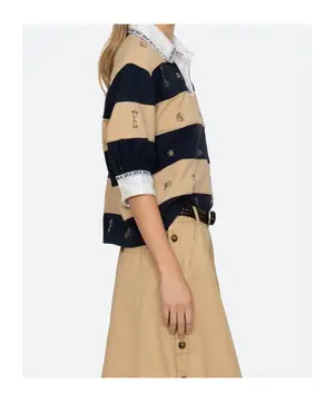 Sea Juliet Embroidered Striped Polo Shirt - Multi