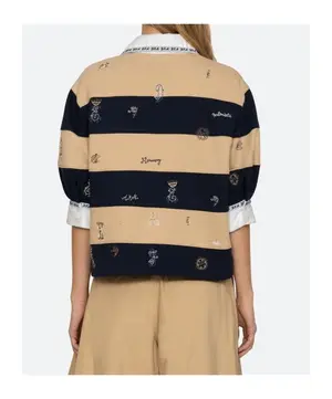 Sea Juliet Embroidered Striped Polo Shirt - Multi
