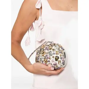 SELF-PORTRAIT Embellished Top Handle Clutch Bag
