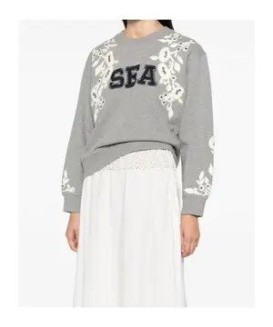 Sea Floral-embroidered Sweatshirt