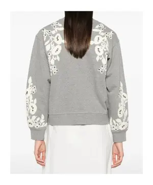 Sea Floral-embroidered Sweatshirt