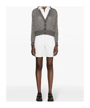Brunello Cucinelli Sequin-embellished Striped Cotton Cardigan