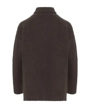 Bruno Manetti Wool Turtleneck Sweater With Cable Knit Detailing