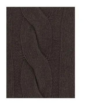 Bruno Manetti Wool Turtleneck Sweater With Cable Knit Detailing