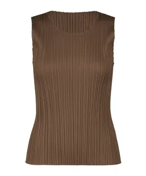 Issey Miyake Pleated Vest - Brown