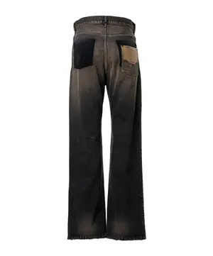 Mihara Yasuhiro Patch-detail Whiskered Jeans