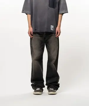Mihara Yasuhiro Patch-detail Whiskered Jeans