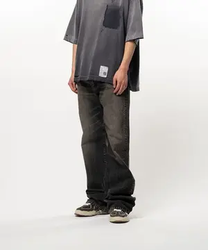 Mihara Yasuhiro Patch-detail Whiskered Jeans